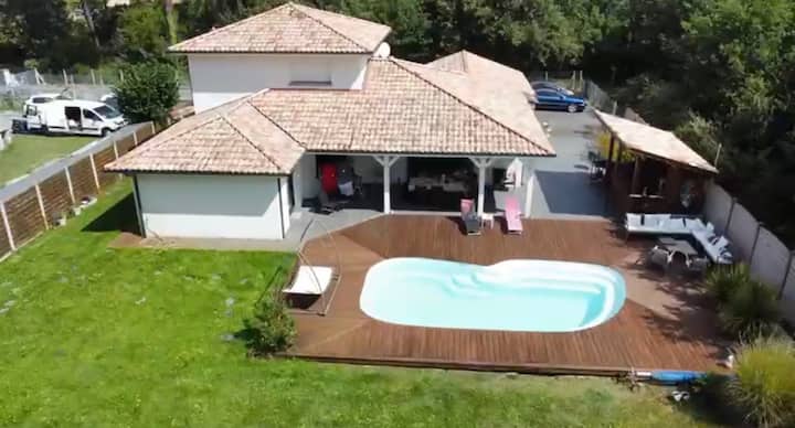 Villa 8 Pers. Avec Piscine - Bassin D'arcachon - Salles