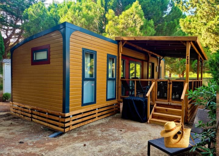 Le Chalet Des Pins 6 Pers Clim Piscine Camping 4* - Pyrénées-Orientales