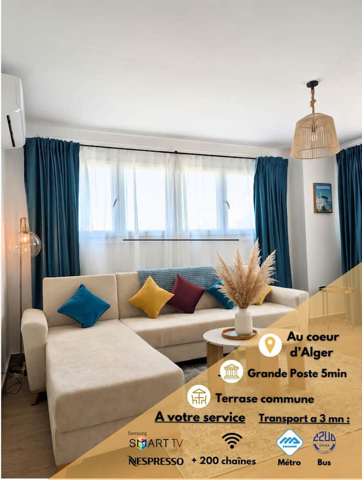 F3 Chic Et Lumineux Au Cœur Dalger Centre - Alger