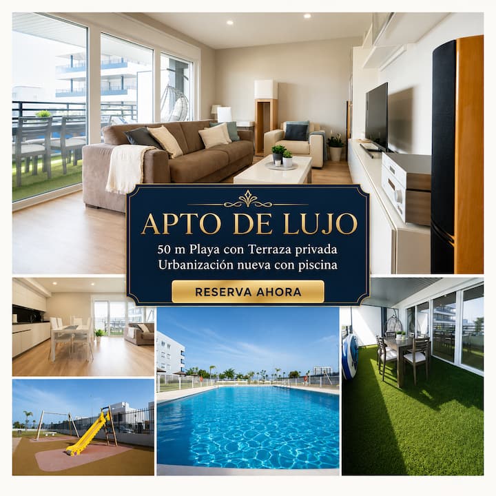 Premium 50 M Playa Con Piscina Terraza Privada - Castellón de la Plana