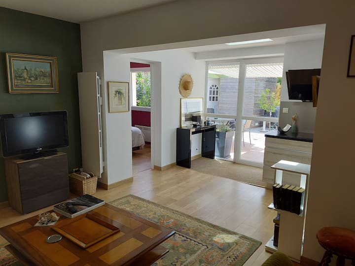Logement T2 Au Calme, Terrasse, Jacuzzi, Parking. - Arcachon