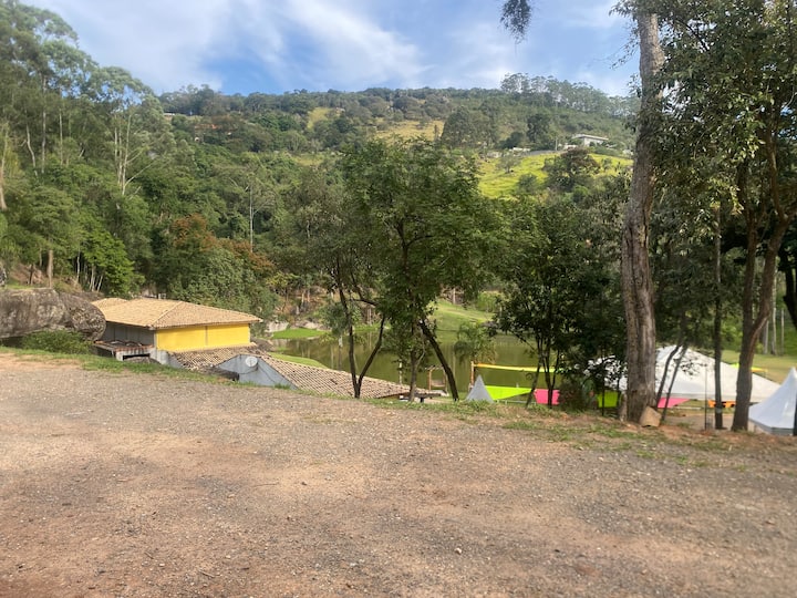 Sítio Grande Lago Muita áRea Verde é Bom Camping - Caieiras