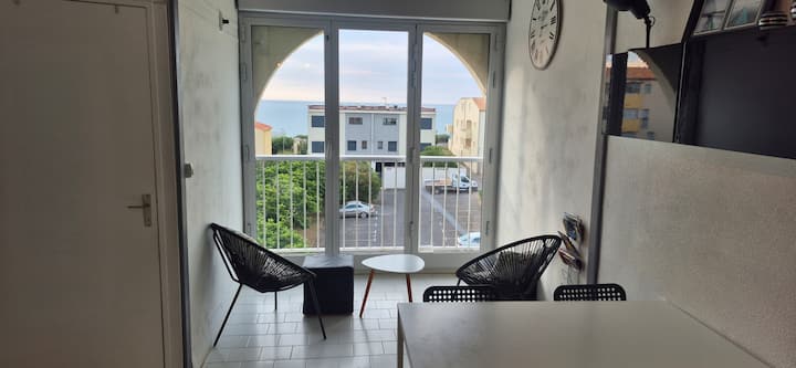 T2 Mezzanine Vue Mer, 100m De La Plage - Agde