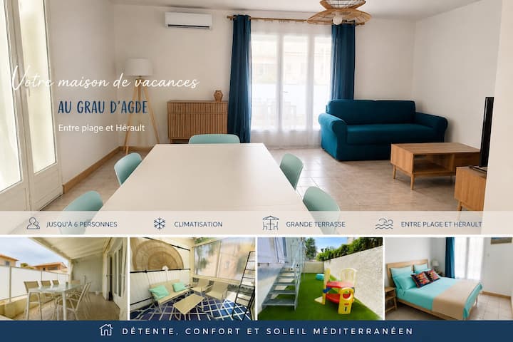 Maison Au Grau D'agde Entre La Plage Et L'hérault - Vias