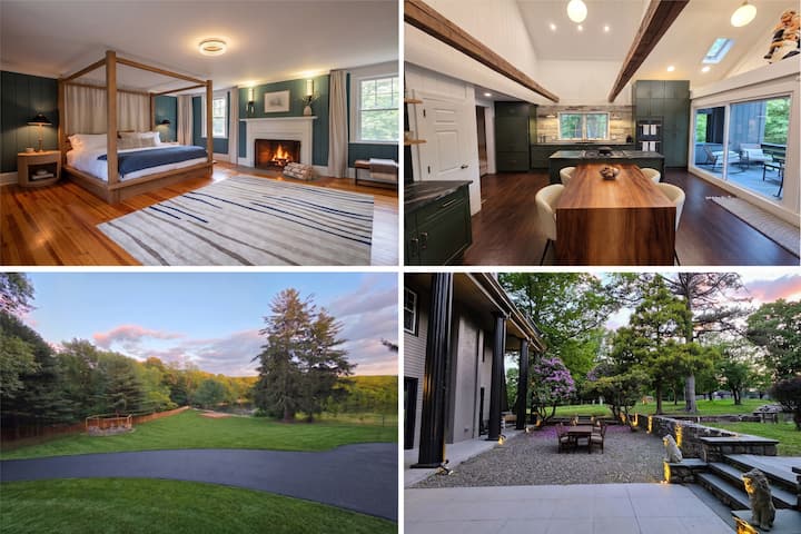 Historic Mansion Retreat Lake, Firepit, Pool & Gym - Goshen, NY