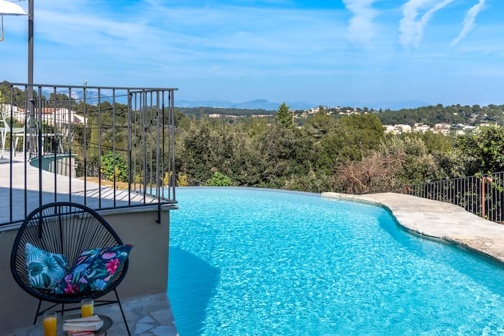 Le Panorama D'azur -Vue Mer Piscine - Antibes
