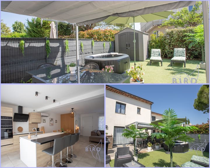 Charmante Maison Mitoyenne Avec Terrasse, Jacuzzi - Montauroux