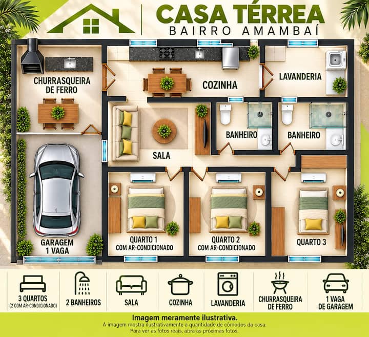 Excelente Opção Para Trabalhadores - Casa 3 Qtos - Campo Grande