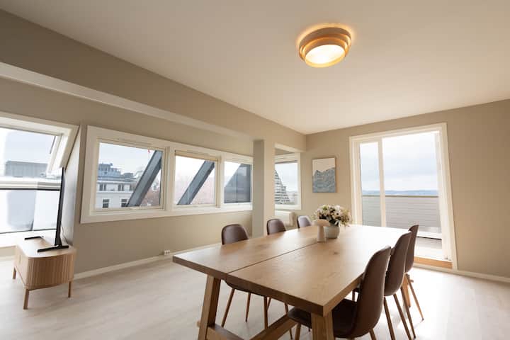 Penthouse I Kvadraturen – Sjøutsikt & Terrasse - Kristiansand