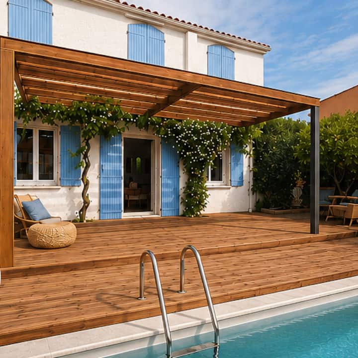 Villa Climatisée/8 Pers/piscine/10 Min De La Plage - Sainte-Marie-la-Mer
