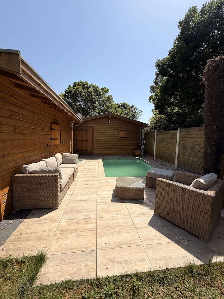 Maison Climatisée Piscine Proche Océan 4 Chambres - Lacanau