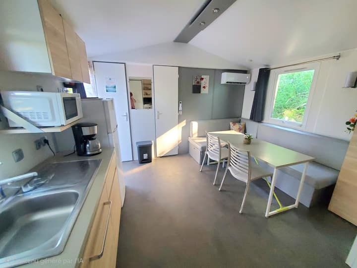 Mobil-home 3ch Face Au Lac | Parc Aquatique & Clim - Pont-de-Salars