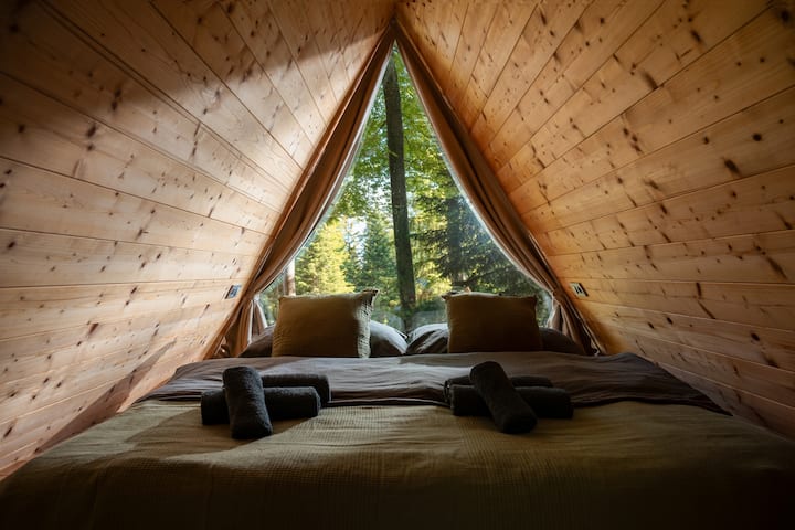 A-frame Forest Cabin - Hot Tub + Forest Sauna - Slovenia