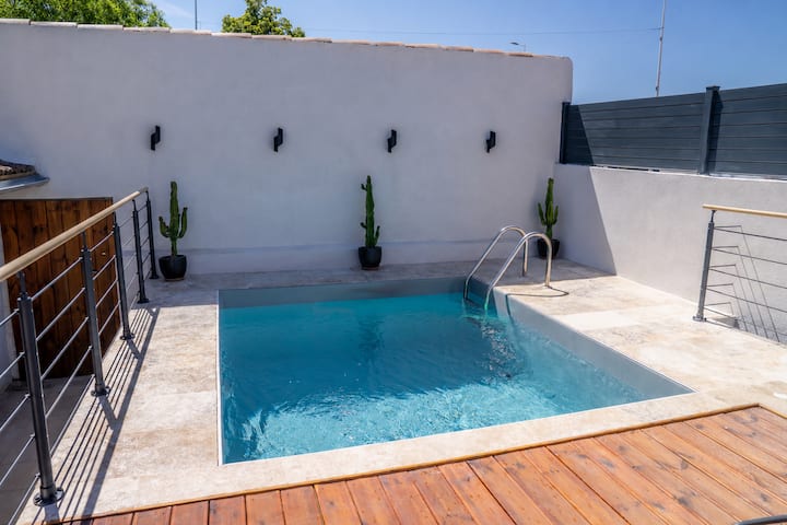 Charmante Maison Avec Piscine Privée - 7p - Miramas