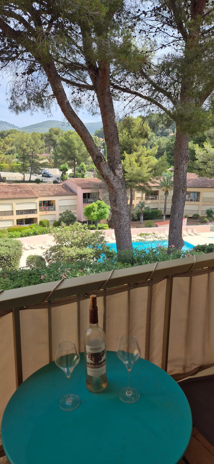 Sanary:piscine-plage-tennis-pétanque-parking 4pers - Six-Fours-les-Plages