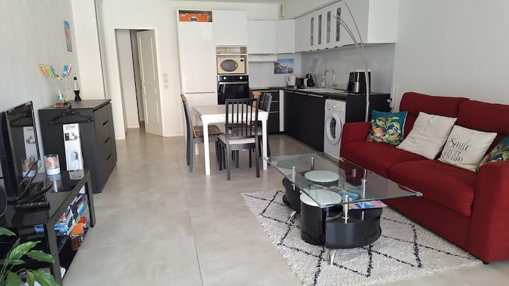 Grand Studio+cabine En Rez- Jardin Résidence Calme - Mauguio