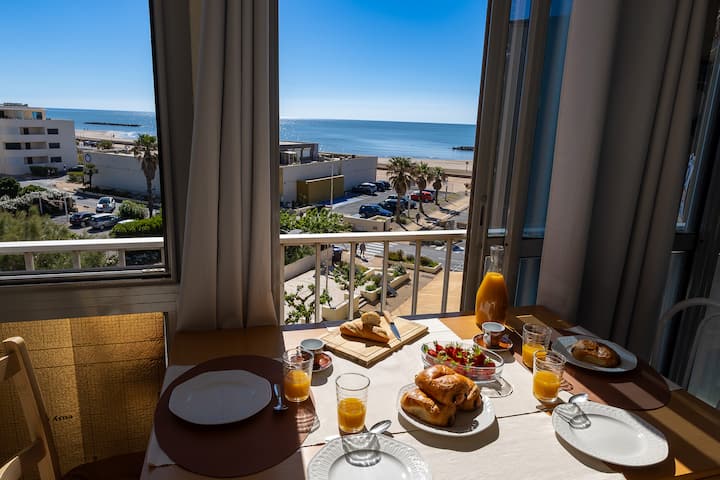 La Loggia De Gigi, Vue Mer, Parking & Plage à 3min - Valras-Plage