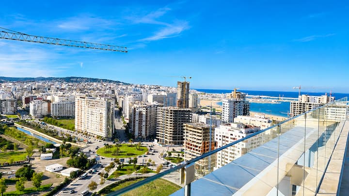 Vue Sur Mer Piscine Privée 3 Br Plage - Tanger