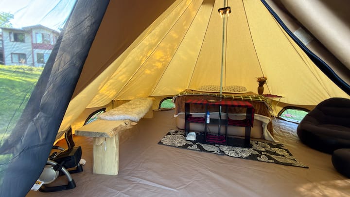 Soldotna Alaska Glamping Tent Lodging | Fire Pit - Sterling, AK