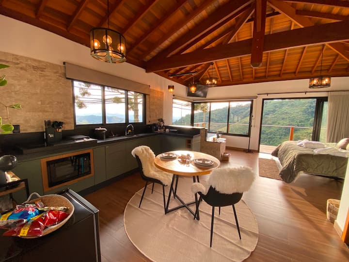 Chalé Moderno Com Hidro E Vista Para Pôr Do Sol - Brésil
