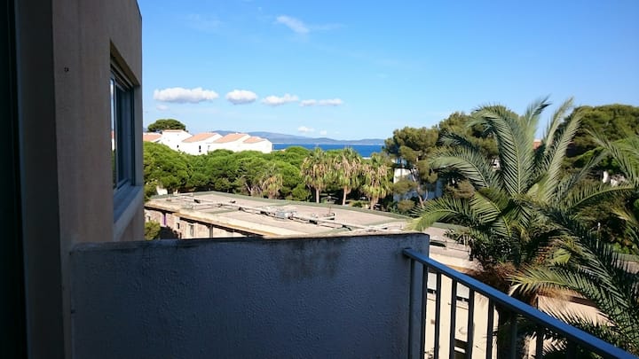 Appartement Port Dhyères, Vue Mer Et Garage - Plage Notre Dame