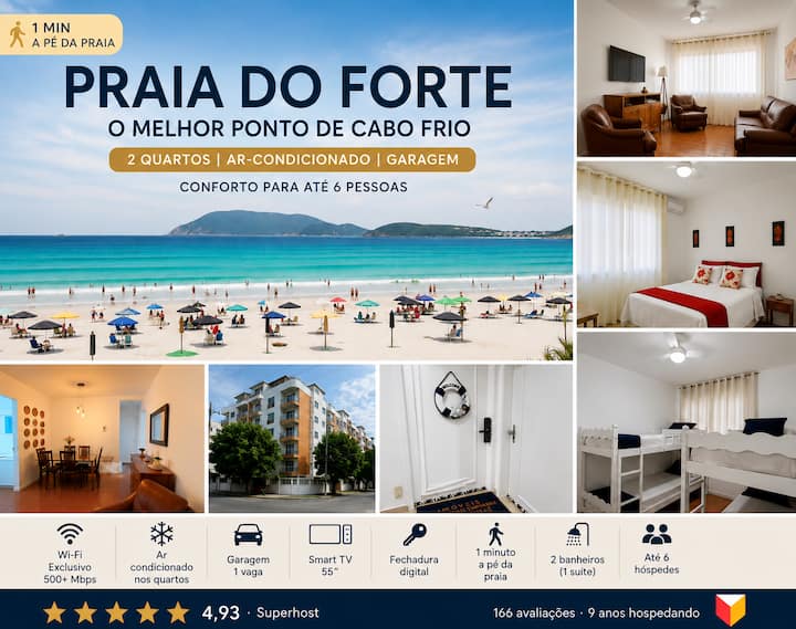 Melhor Localização Praia Do Forte | Garagem Wi-fi - Cabo Frio