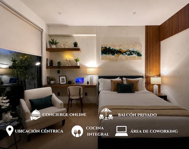 Loft Cabo Roma + Terraza + Coworking Area - Mexico City