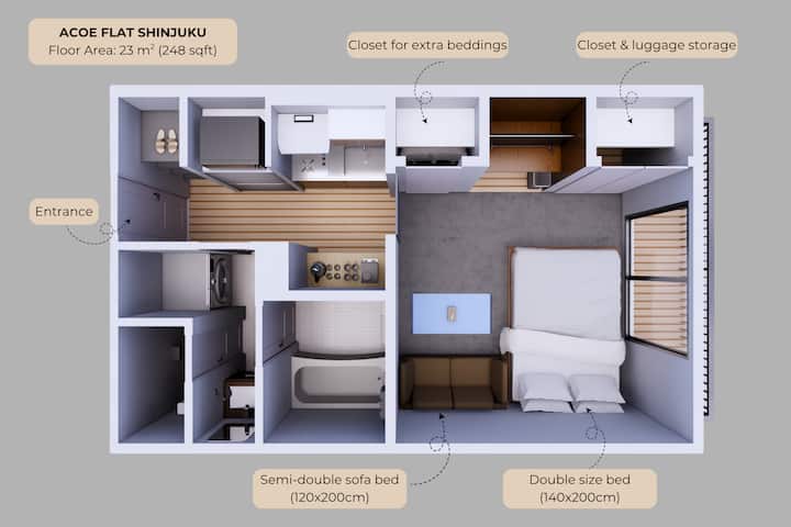 Shinjuku 1 Sta・compact Family Stay In Gourmet Area - Shinjuku City