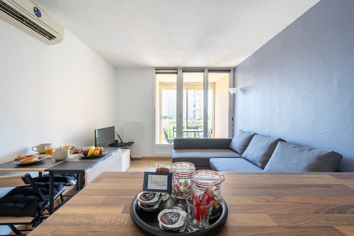 Sun City * Parking * Chambre * Clim * Wifi*loggia - Mauguio