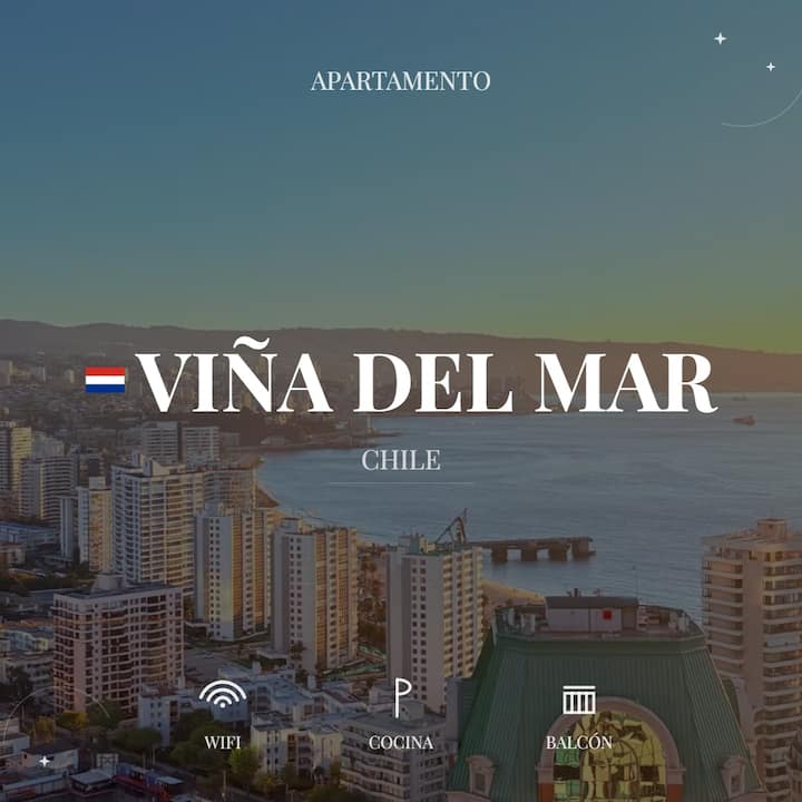Centric Apt+kitchen+tv+balcony+laundry@viñadelmar - 비냐델마르