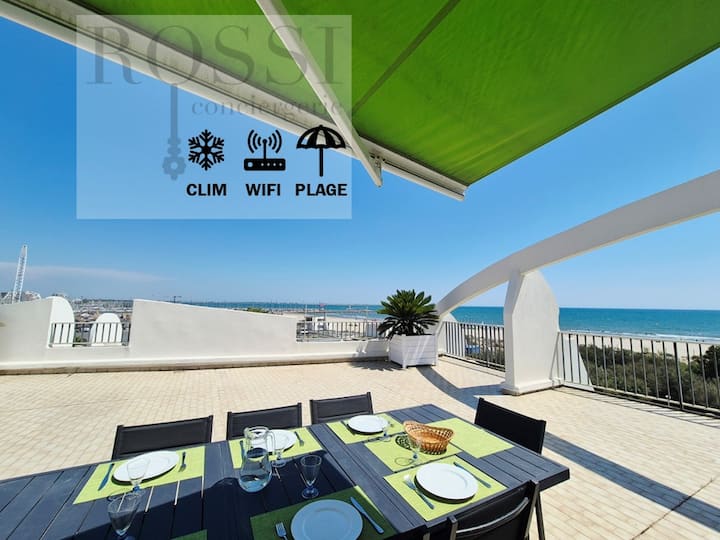 Rooftop Sur La Plage | Terrasse | Clim | Fibre - La Grande-Motte