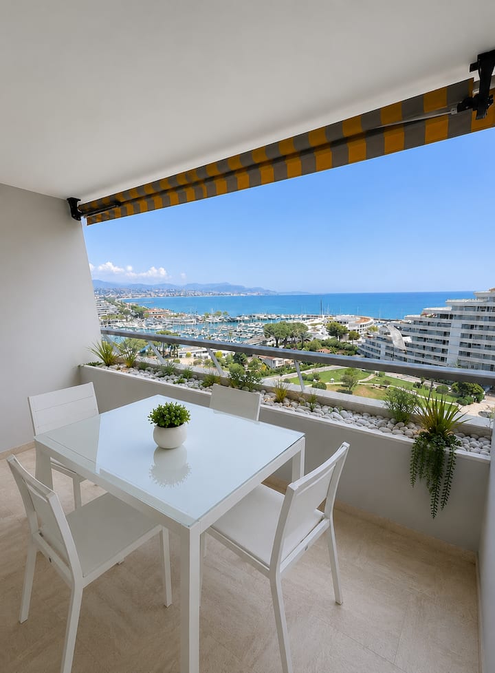 #Bd92 Studio 4 Pers. Vue Mer Marina Baie Des Anges - Villeneuve-Loubet