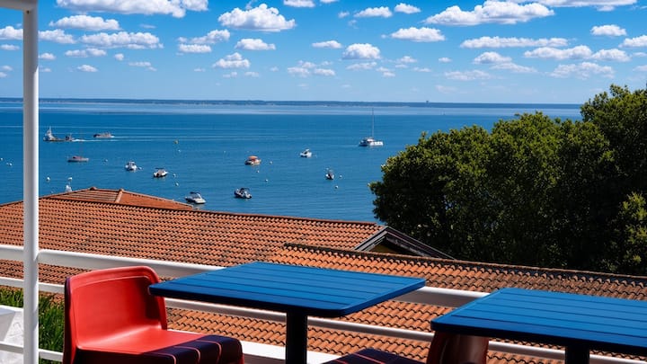 Arcachon Centre: Studio Cabine Vue Mer Accès Plage - Arcachon