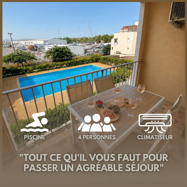 La Grande Voile -Clim-piscine-parking - Gruissan