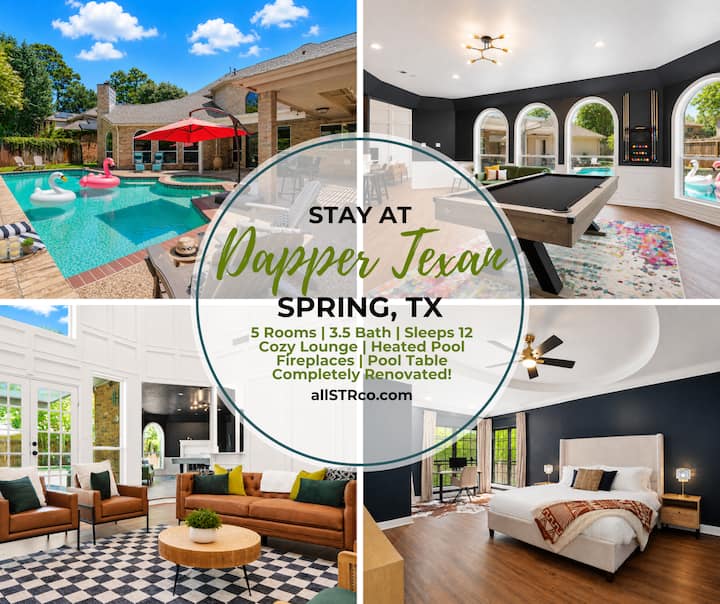 The Dapper Texan | Pool, Spa & Game Room | Pets Ok - Houston, TX