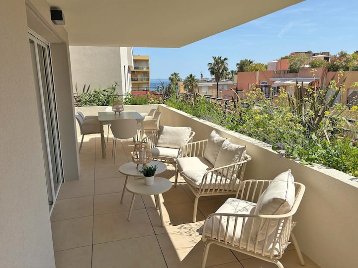 New 2-bedroom Apt With Sea View And Large Terrace - Menton