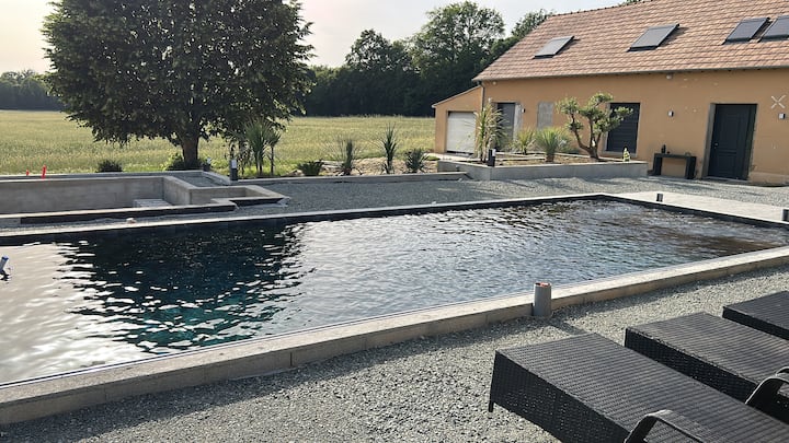 Fermette Rénovée Avec Piscine Calme Absolu - Sarthe