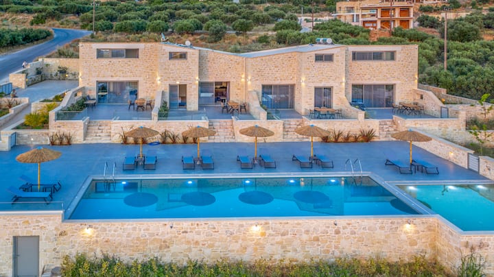 New Stone Villa* 16 Sleep * 1km To Falasarna Beach - Greece