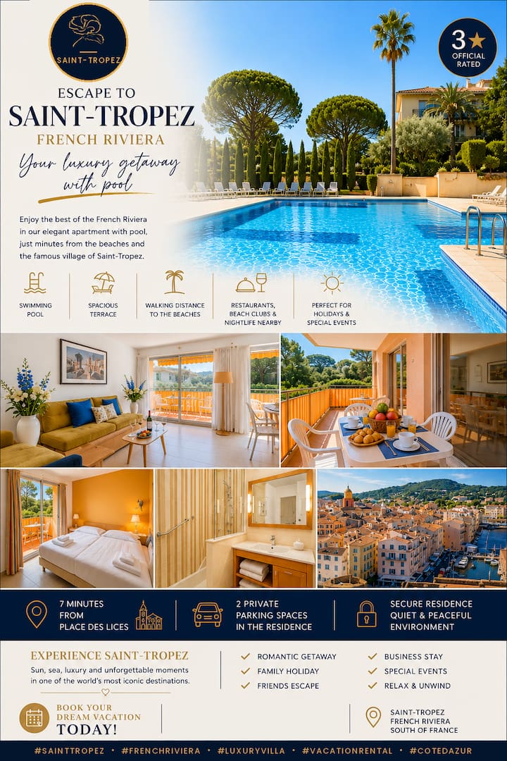 Superbe Appartement Piscine Dans Résidence 3 * - Saint-Tropez