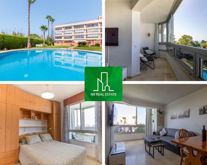 Ivi. Plage, Piscine. Vistamarina 408a. Carihuela - Torremolinos