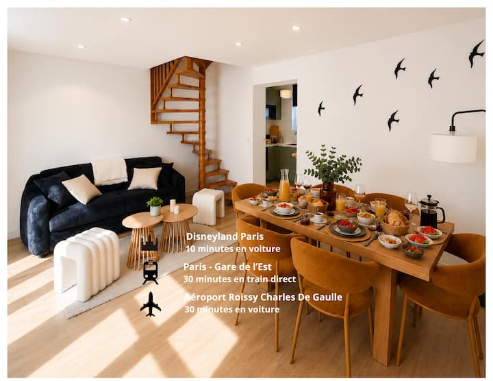 Duplex Familial  Disney à 10 Min  Paris à 30 Min - Bailly-Romainvilliers