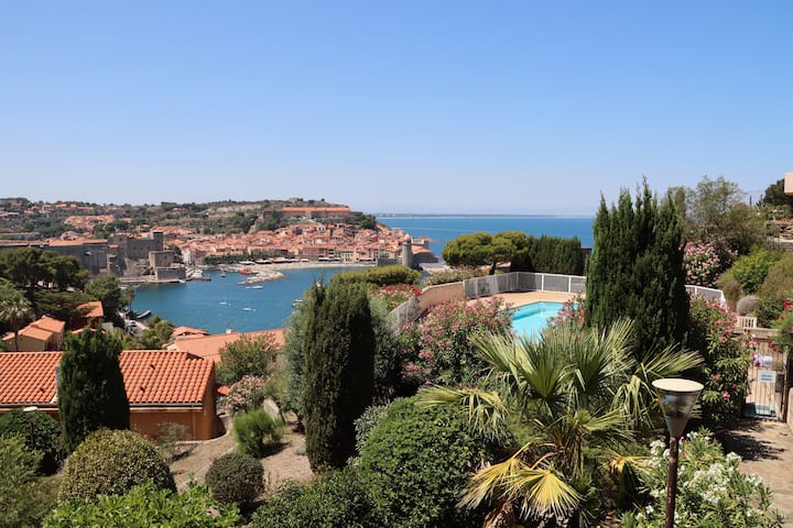 Vue De Carte Postale Et Piscine ! - Cerbère