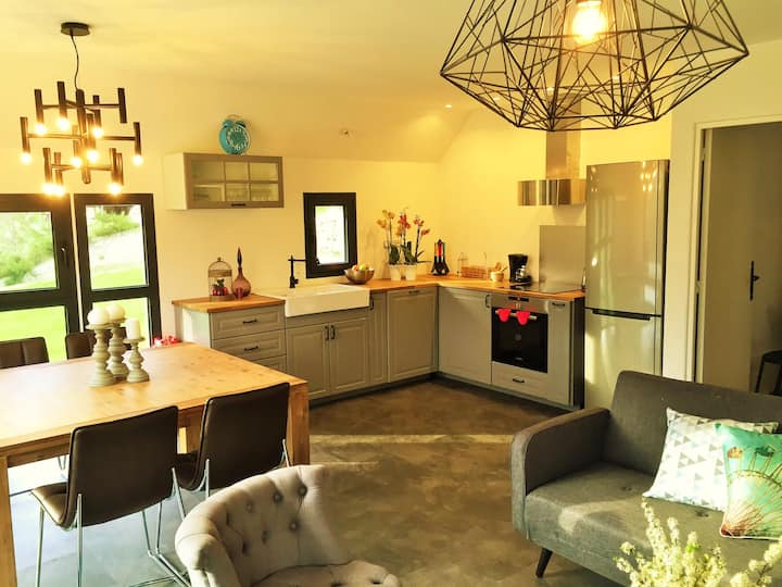 Chalet Eden  Appartement Panorama| Terrasse & Vue - Arreau