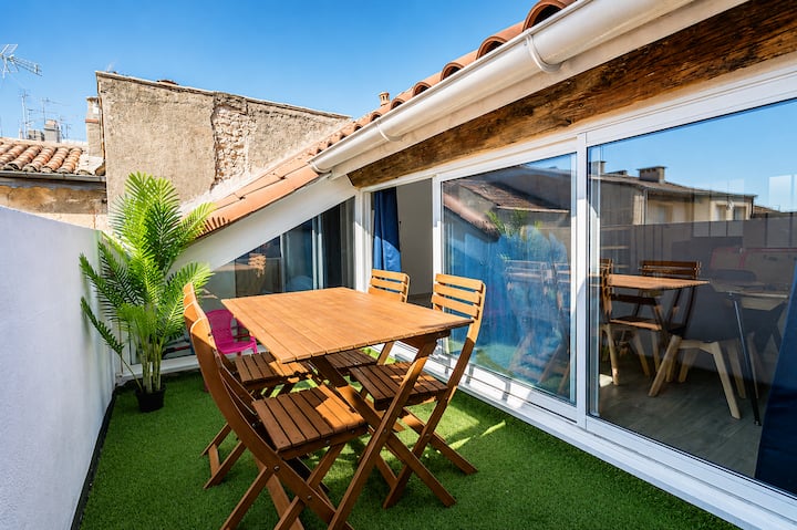 Loft Climatisé 4 Couchages Terrasse Béziers - ベジエ
