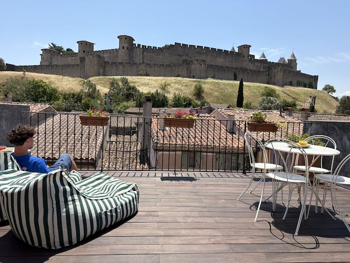 Les Florentines Chambre Double Terrasse - Carcassonne