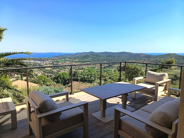 Villa Climatisée, Piscine Et Vue Mer Panoramique - Le Lavandou