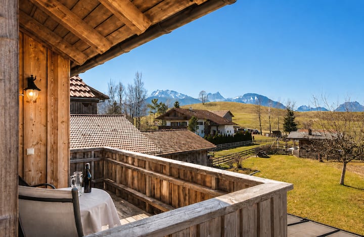 Landgefühl Mit Balkon I Blockhütte I Bergblick - Hopferau