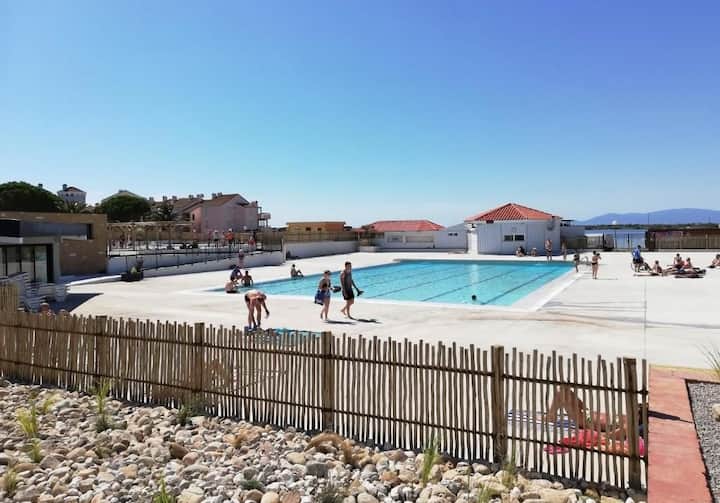 Vue éTang Et Montagne Avec Piscine - Le Barcarès