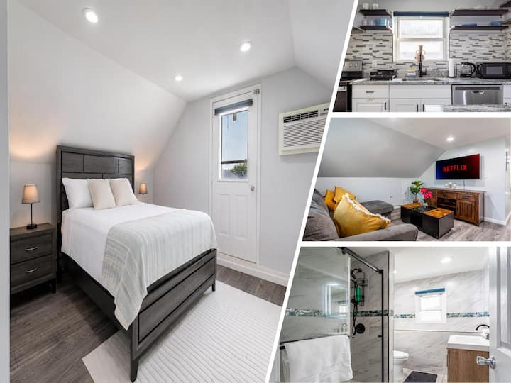 Modern 1br W/ Full Kitchen, Ac, Netflix & Ewr - Staten Island, NY