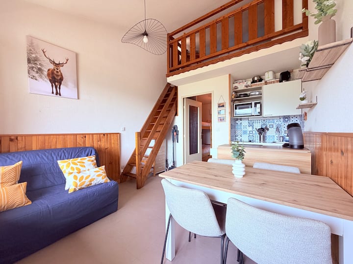 Studio Mezzanine Vue Montagne Remontées à 350 M - Hauteluce